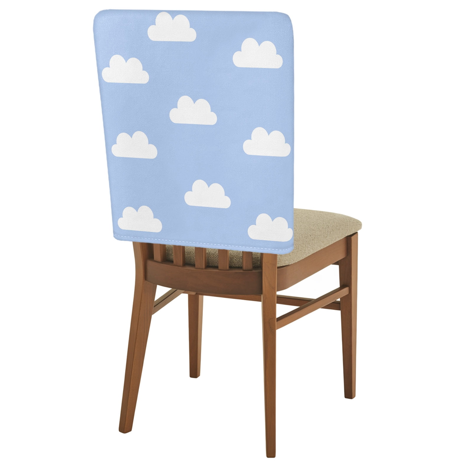 Clouds Chair Back Covers Set of 2 Sky Cartoon Sky Blue Removable Dining ...