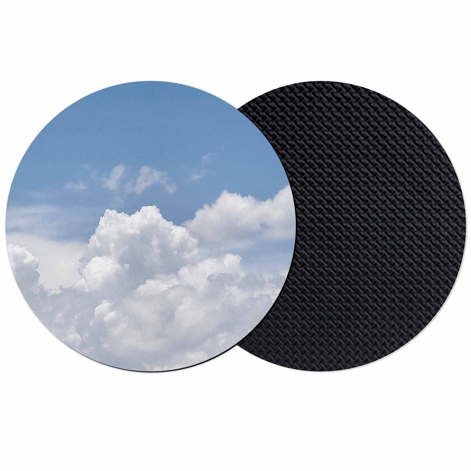 Clouds Coasters Set of 2, Soft Absorbent Coasters for Drinks, Blue ...