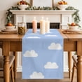 Clouds Dining Table Runner, Sky Cartoon Sky Blue Washable Table Runners ...