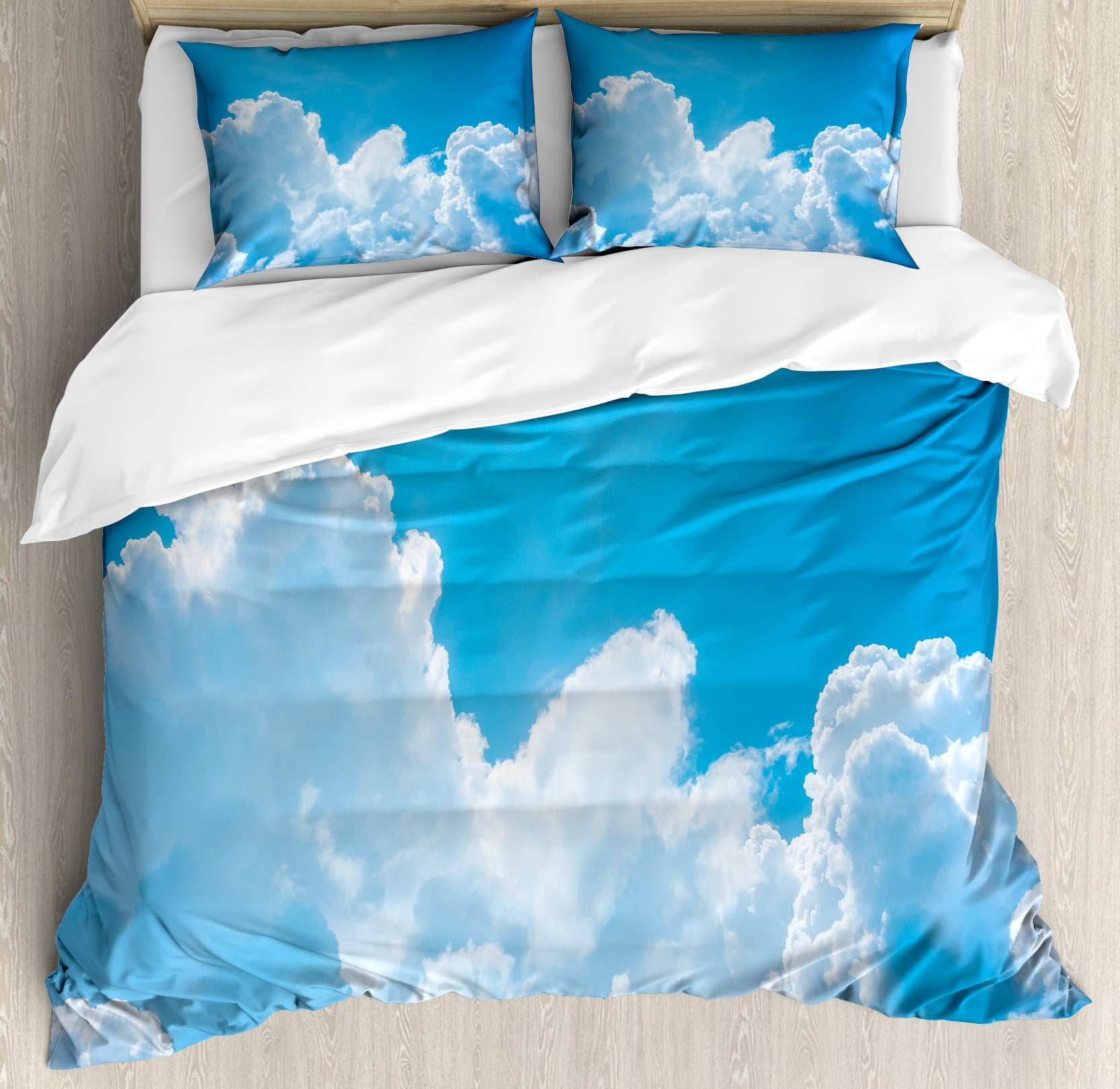 Clouds Duvet Cover Set, Crystal Clouds in the Sky Heavenly Life Hope ...