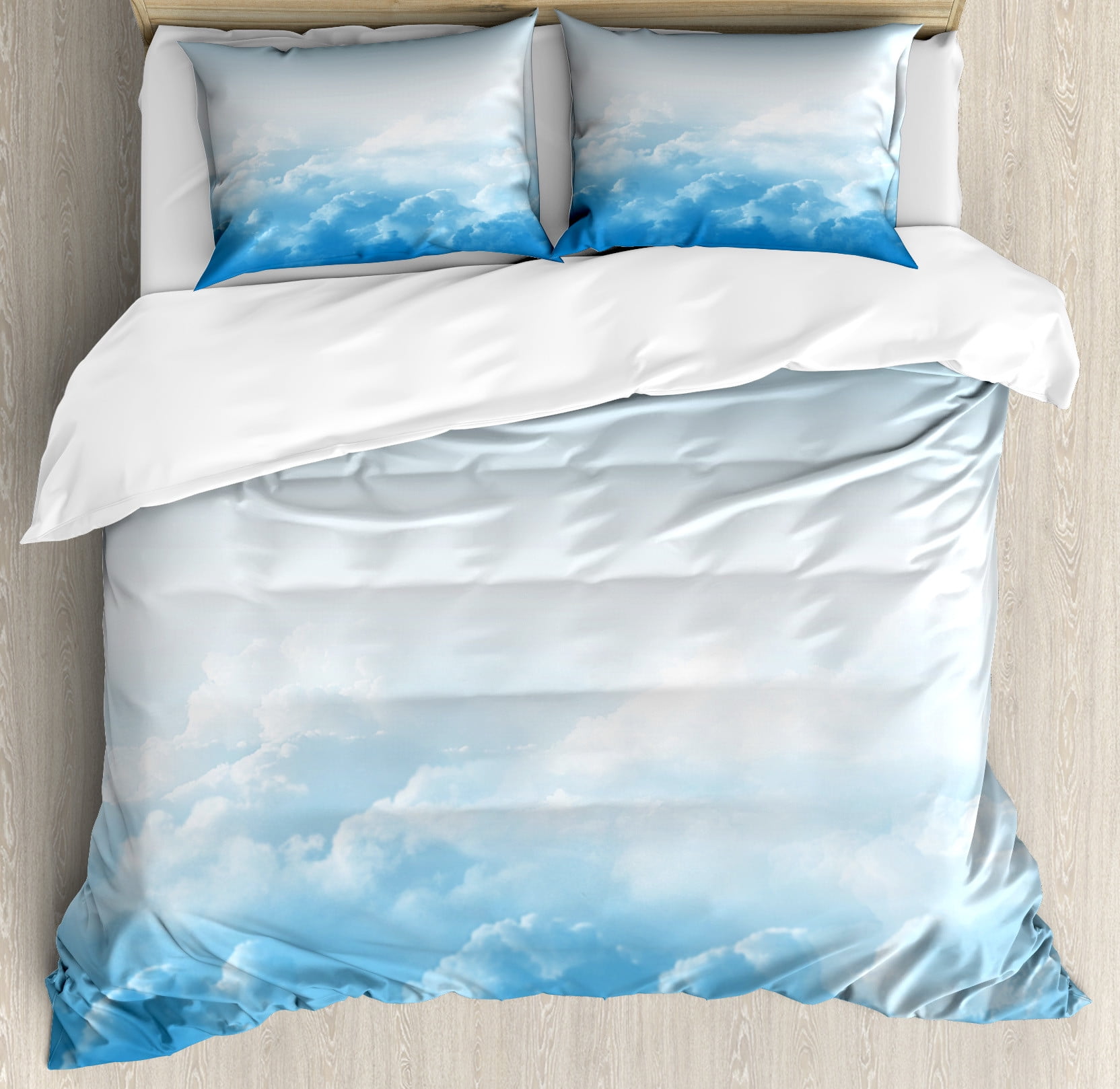 Clouds Duvet Cover Set, Fluffy Clouds High Above Ground Mass of ...
