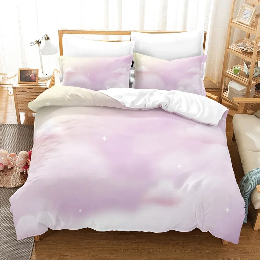 Clouds Duvet Cover Set Iridescent Dream Cloud Bedding Set Women Kawaii ...