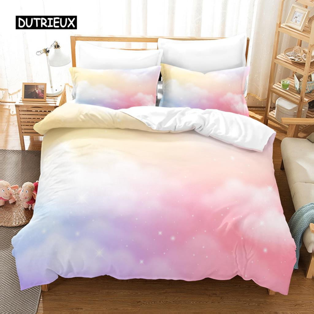 Clouds Duvet Cover Set Iridescent Dream Cloud Bedding Set Women Kawaii ...