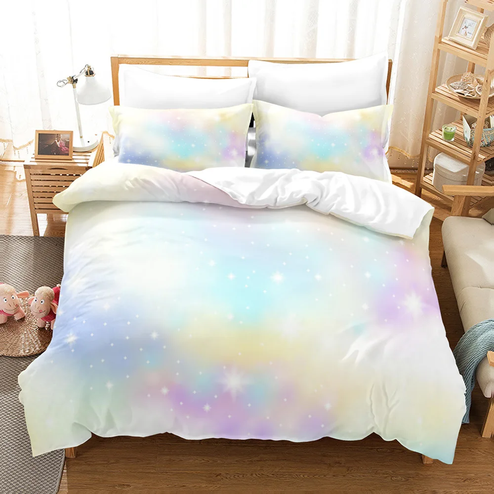 Clouds Duvet Cover Set Iridesct Dream Cloud Bedding Set Wom Kawaii ...