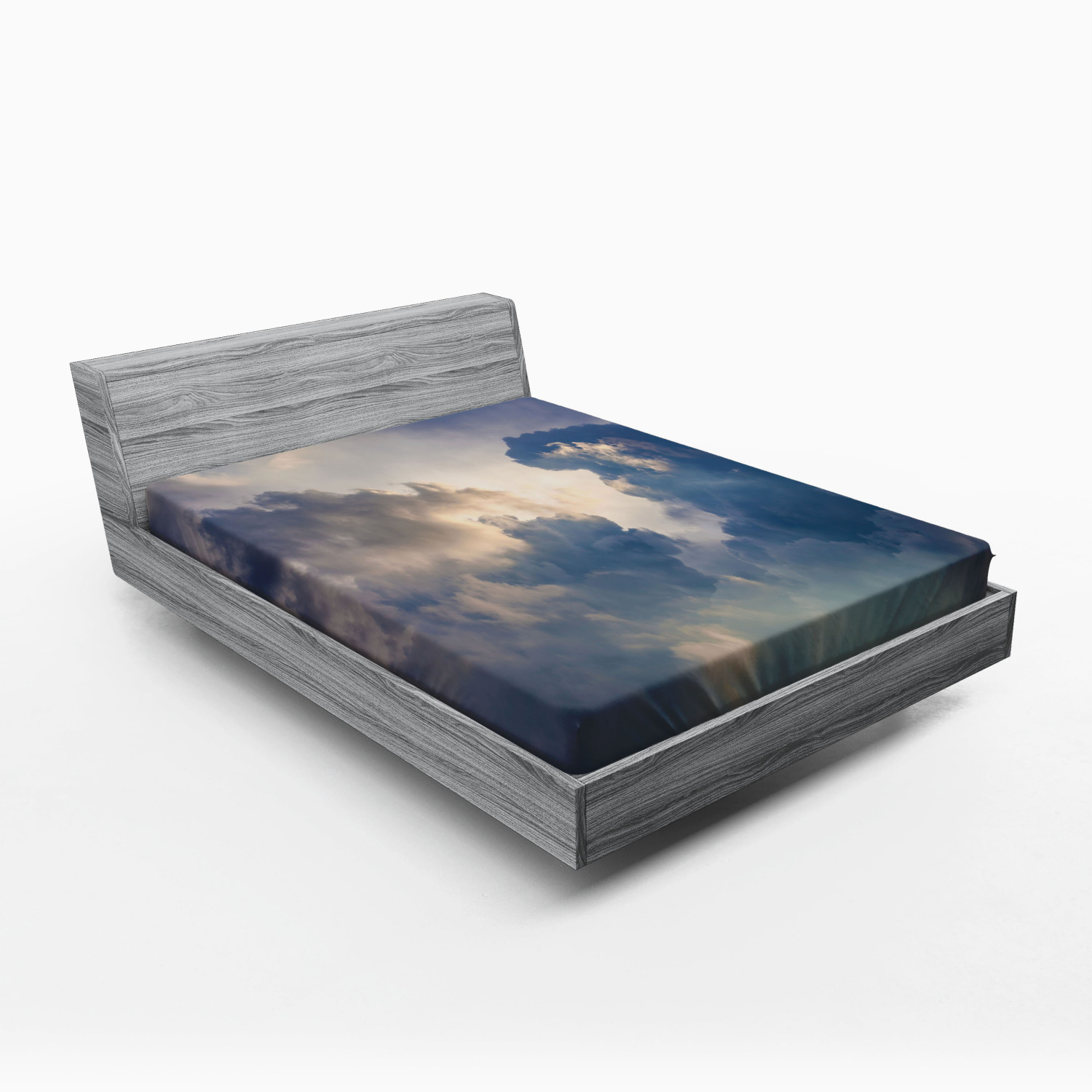 Clouds Fitted Sheet, Majestic Rain Storm Clouds over the Sky High Above ...