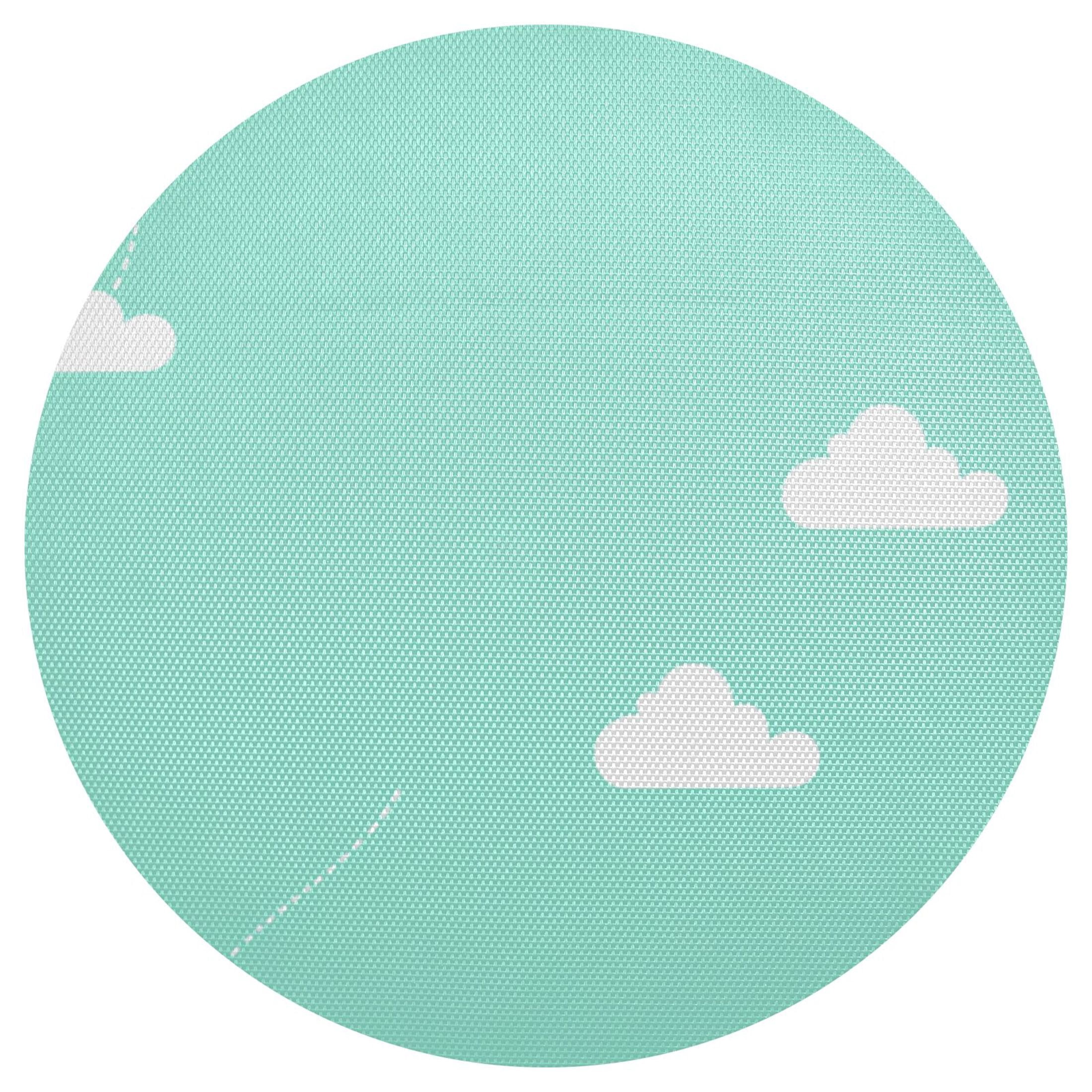 Clouds Illustration Green 4-Piece 15.4in Heat-Proof PVC Plate Mats ...