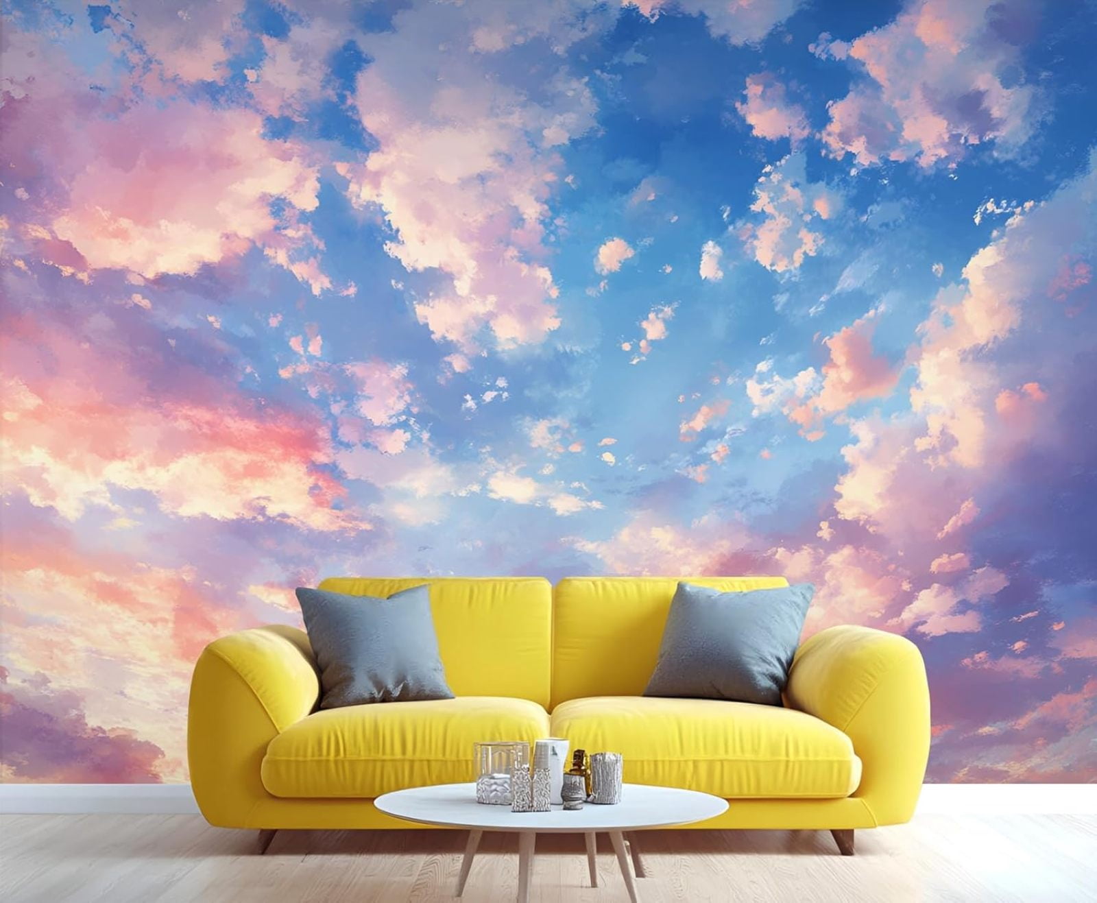 Clouds Mural 3D - Colorful Clouds Wall Paintings, Oil Painting Art 3D ...