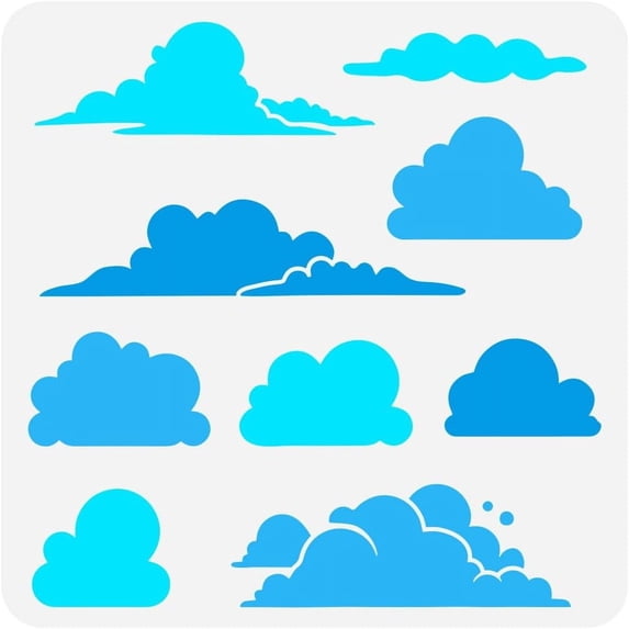 Clouds Painting Stencil 11.8x11.8inch Reusable 9Styles Cloud Pattern ...