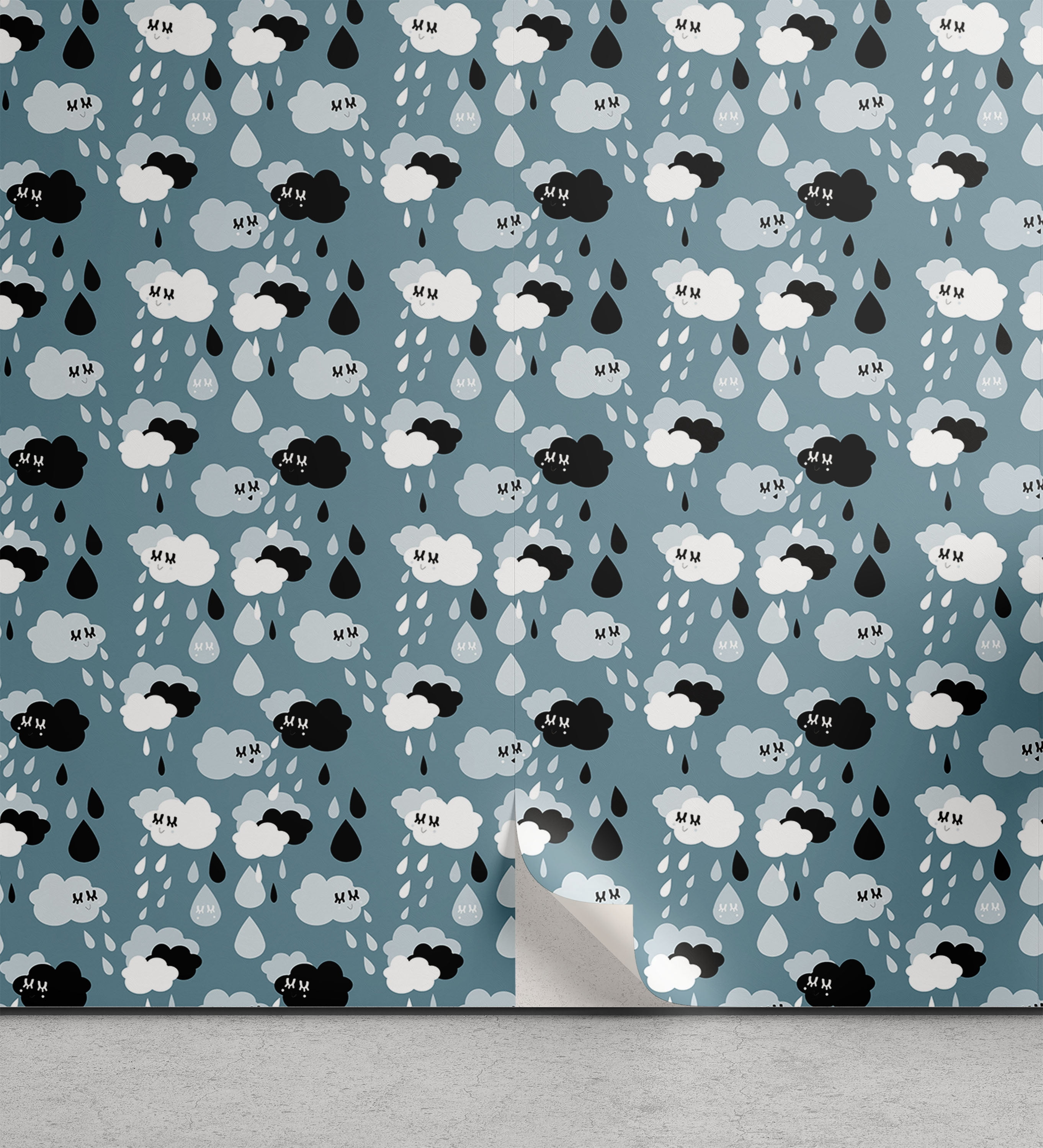 Clouds Peel & Stick Wallpaper, Fluffy Sky Crying Shower Playroom, Self ...