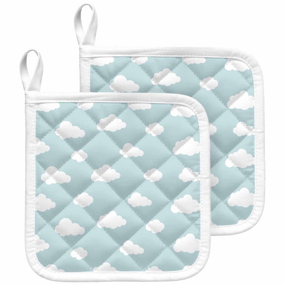 Clouds Pot Holders for Kitchen Heatproof Potholder, 2 Pack Cartoon Blue ...