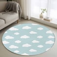 Clouds Round Area Rug 3.3 FT, Non Slip Small Entryway Kitchen Mat ...
