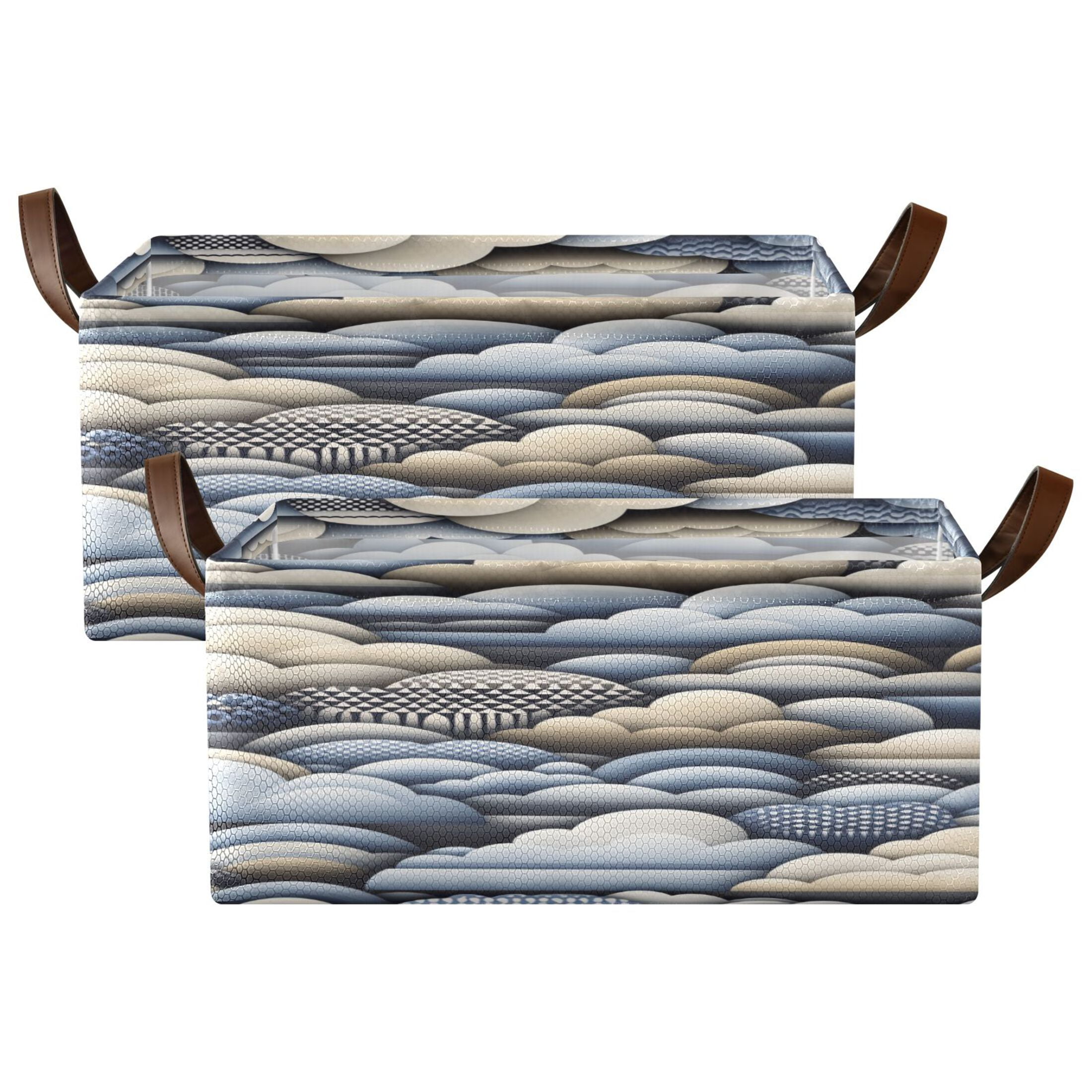 Clouds Shelf Baskets Set of 2 Foldable Metal Frame Open Storage Bins 16 ...