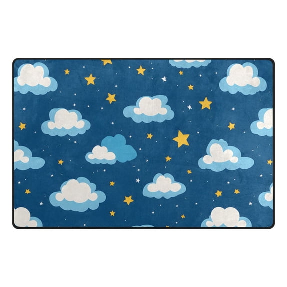 Clouds Star Pattern Memory Foam Area Rug 60"x39" Non Slip, Absorbent ...