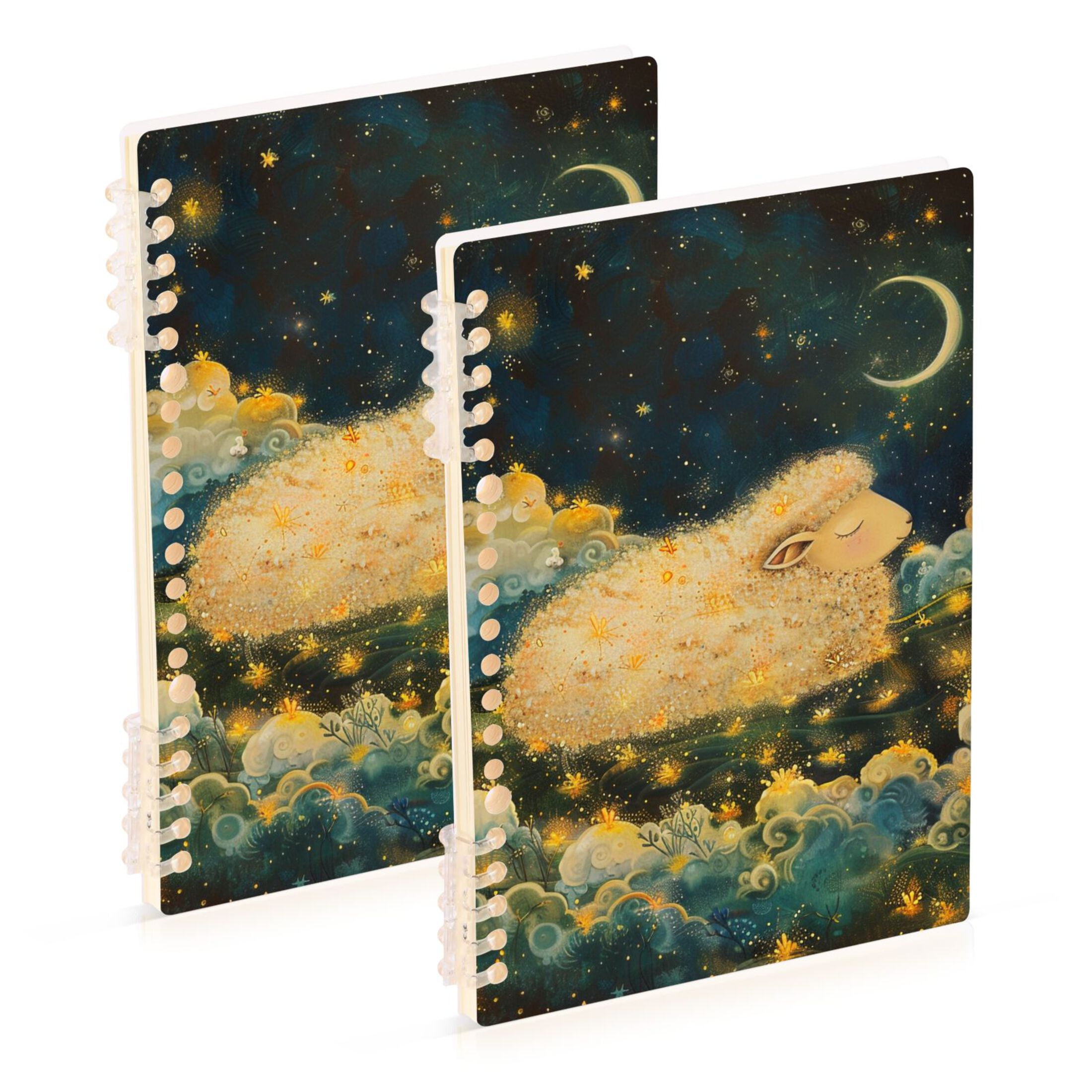 Clouds Stars Sheep Moonlight Ring Binder Notebook Journey Note Diary ...