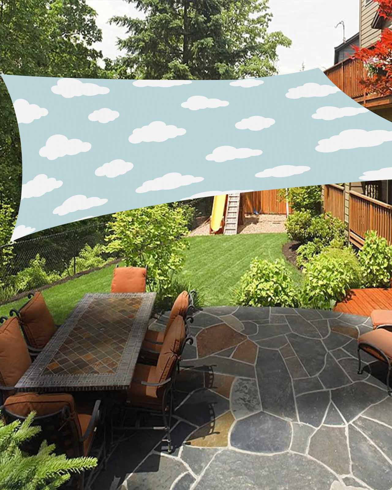 Clouds Sun Shade Sail 14'X18' Blue Sky UV Block Outdoor Sail Shades ...