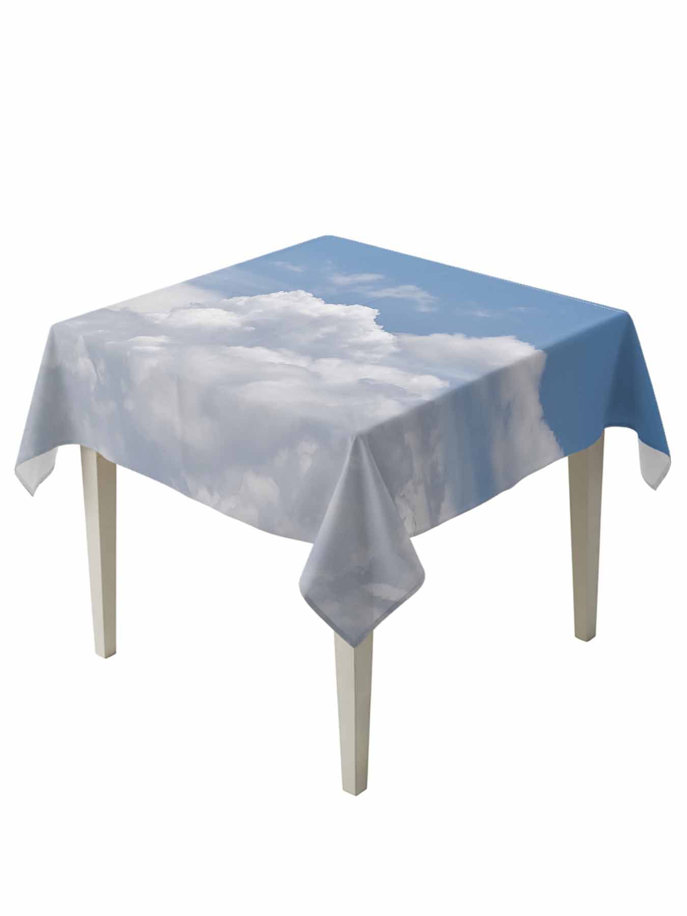 Clouds Suqare Tablecloth - 54 x 54 Inch, Blue White Sky Natural ...