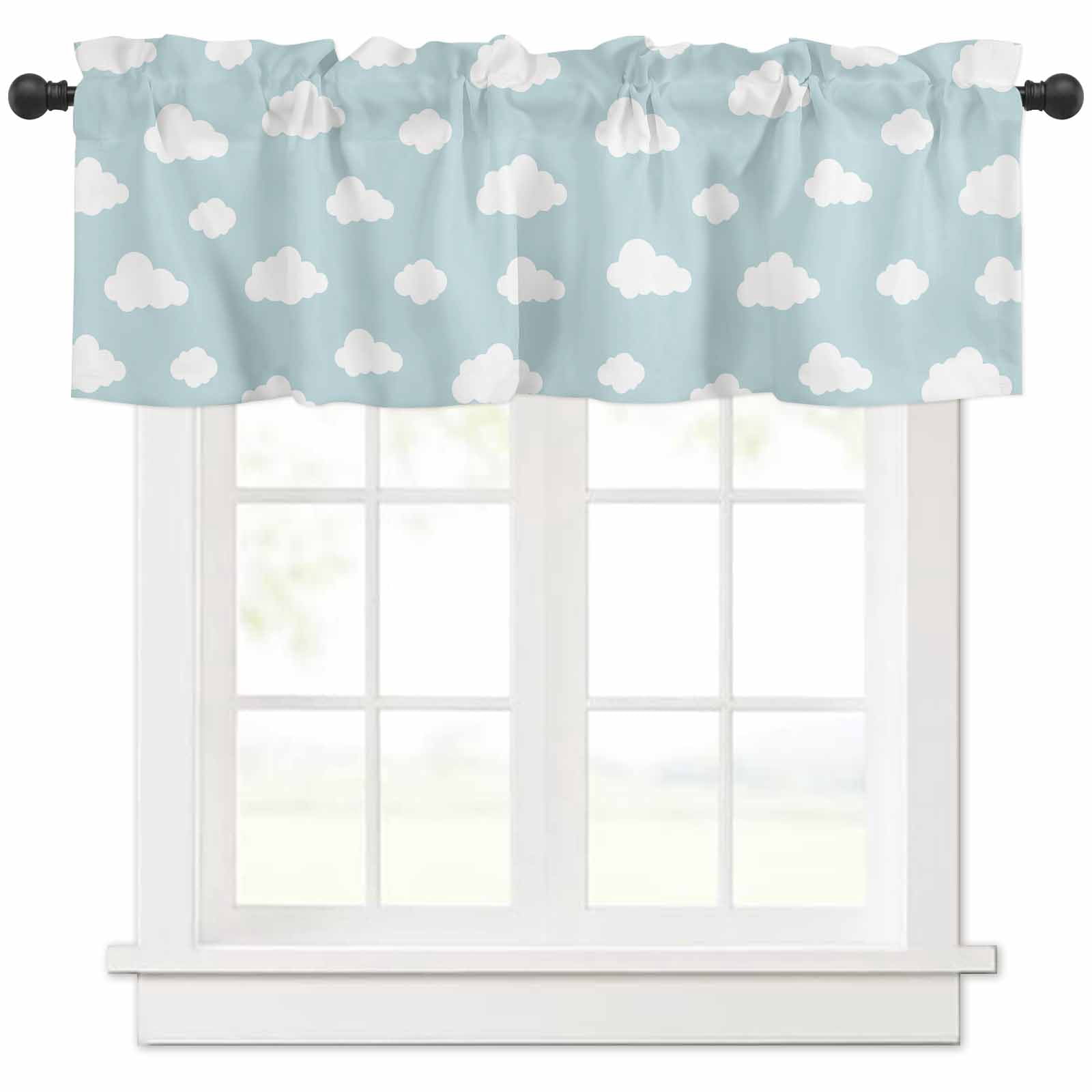 Clouds Valances for Windows Farmhouse Kitchen Curtains Valances Rod ...