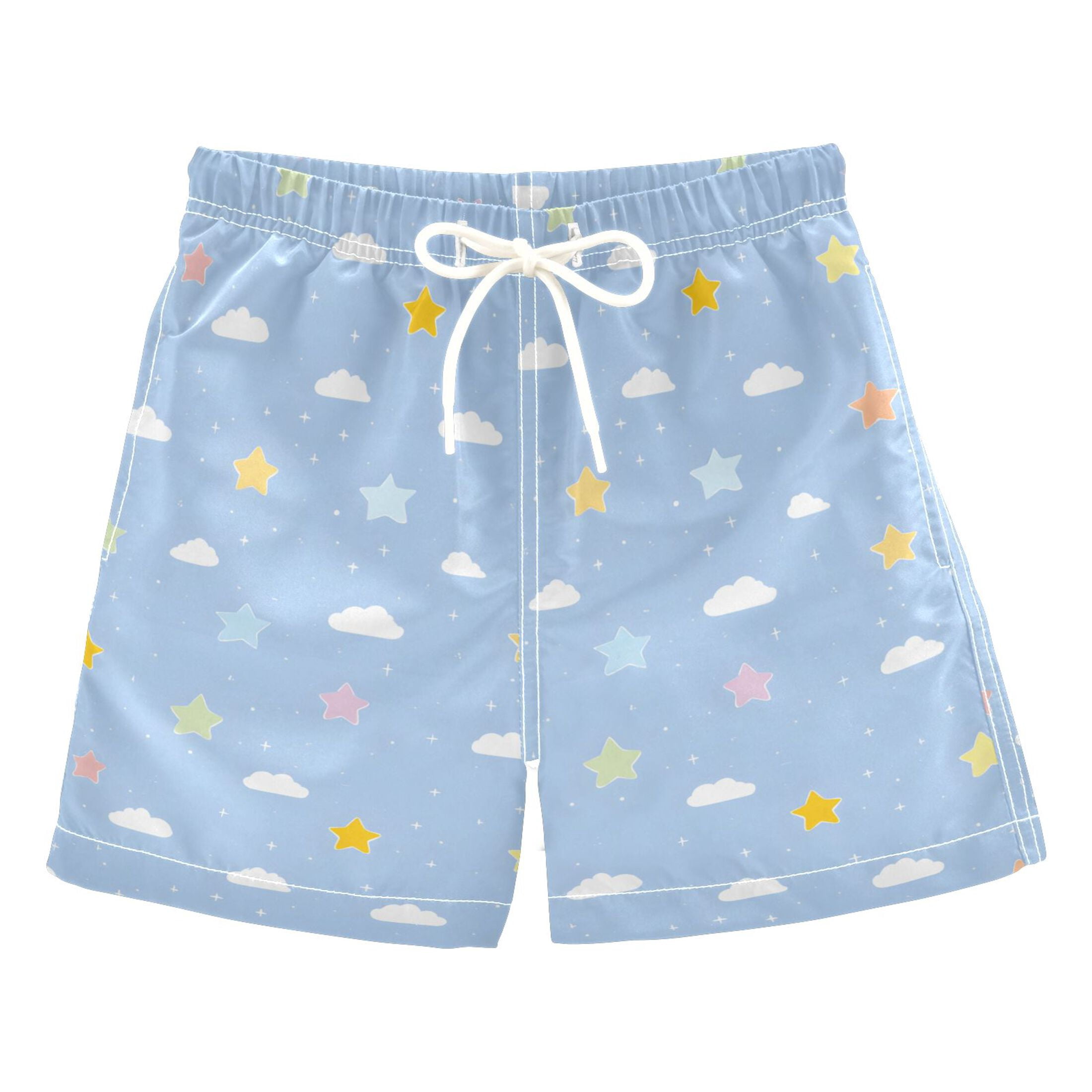 Clouds and Stars Swim Trunks Quick Dry Beach Pool Board Shorts ...