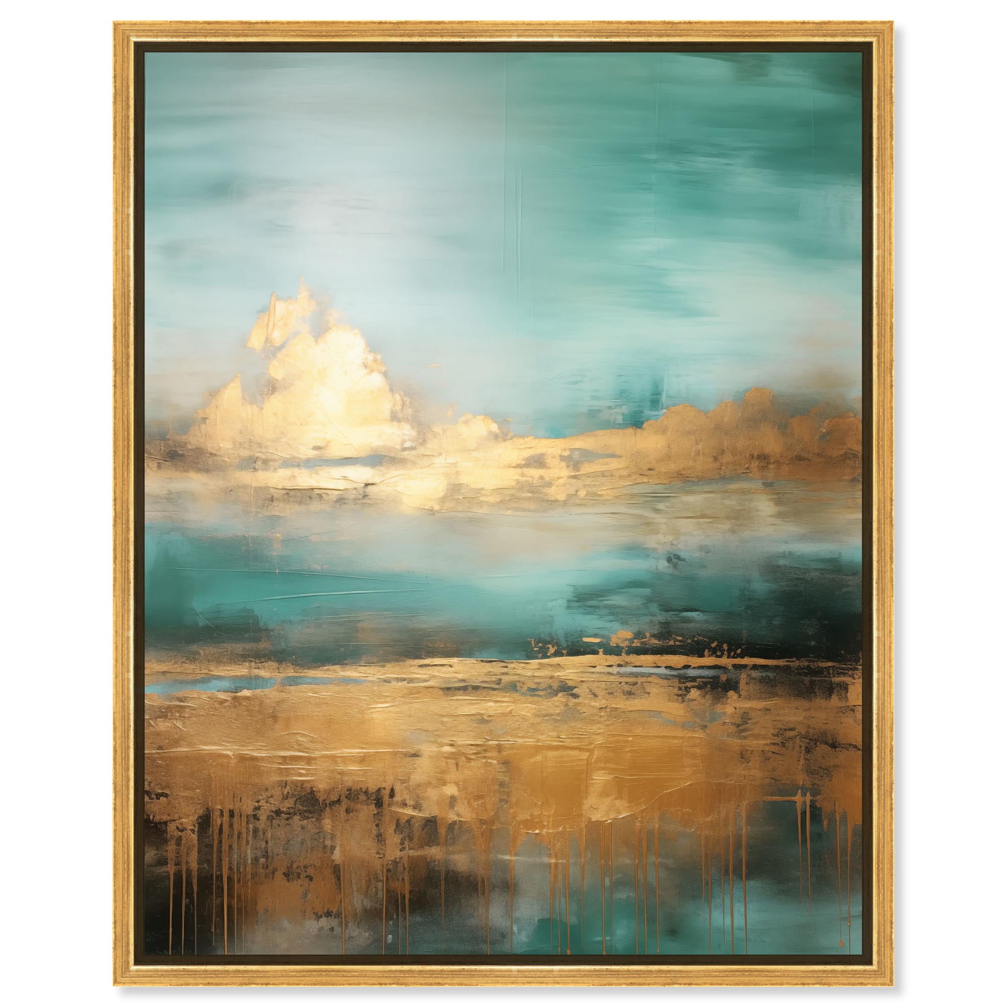 Cloudscape in Gold II Canvas Gold Abstracts by Art Remedy, Gold Frame ...
