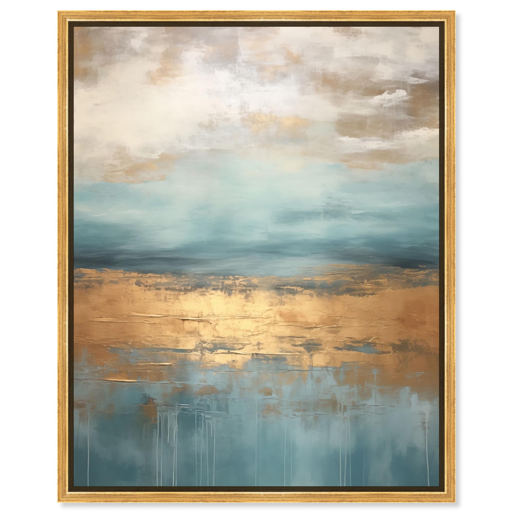 Cloudscape in Gold III Canvas Gold Abstracts by Art Remedy, Gold Frame ...