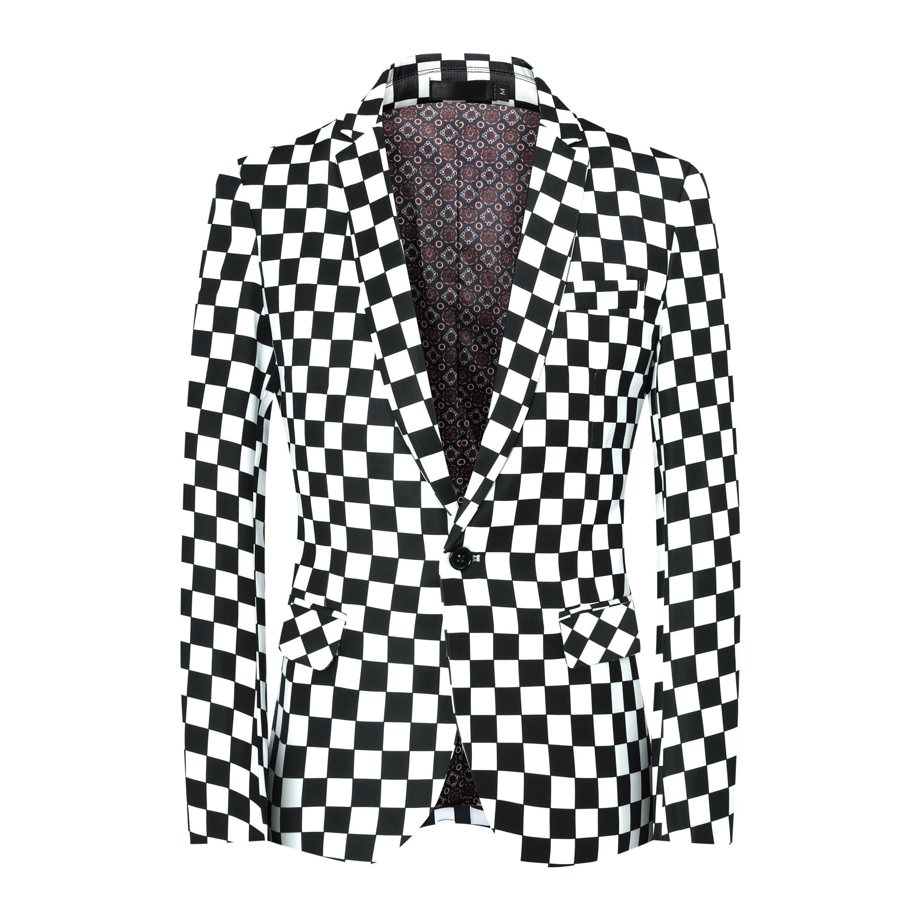 Cloudstyle Men's British-Inspired Checkered Slim Fit Blazer, Single ...