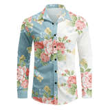 Cloudstyle Men's Casual Printed Turn Down Collar Long Sleeve Shirt ...