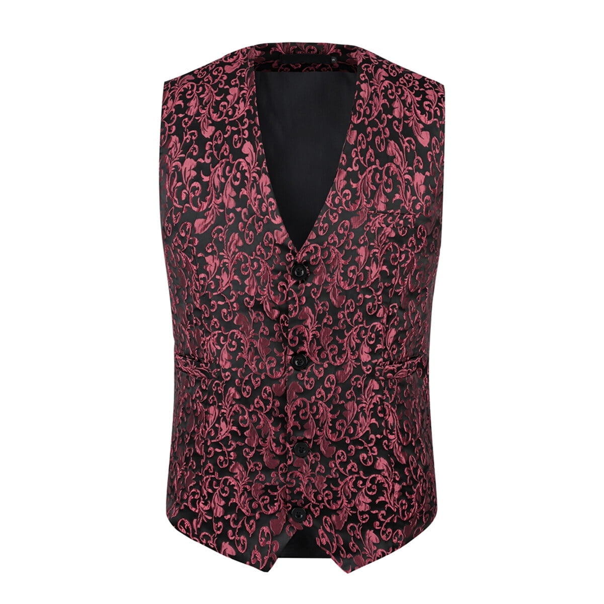 Cloudstyle Men's Jacquard V-neck Vest with Four Button Vest - Walmart.com