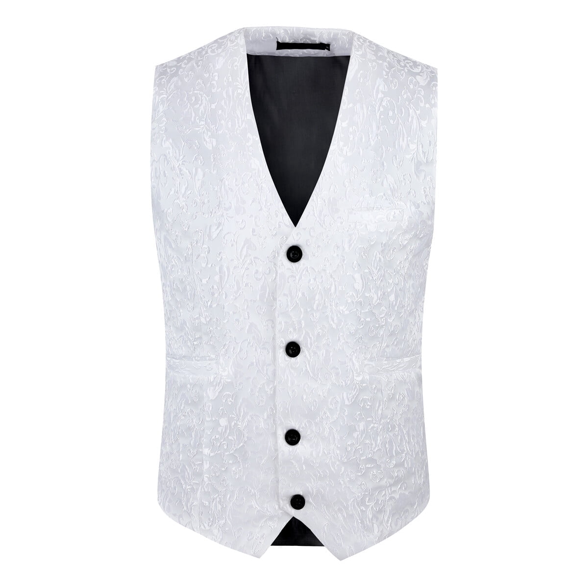 Cloudstyle Men's Jacquard V-neck Vest with Four Button Vest - Walmart.com