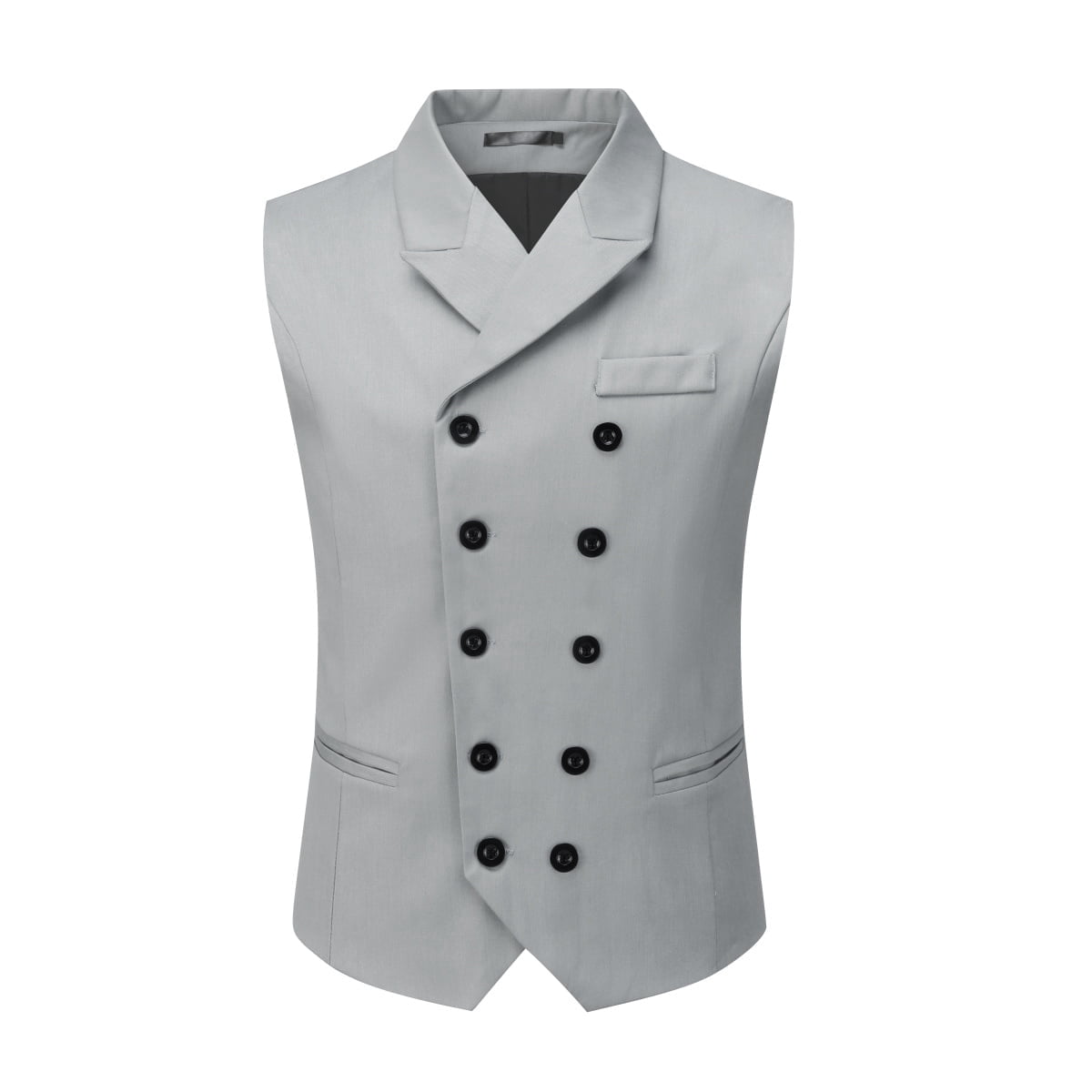 Cloudstyle Men's Lapel Double-breasted Vest - Walmart.com