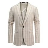 Cloudstyle Men's Lightweight Checkered Blazer - Notch Lapel Single ...