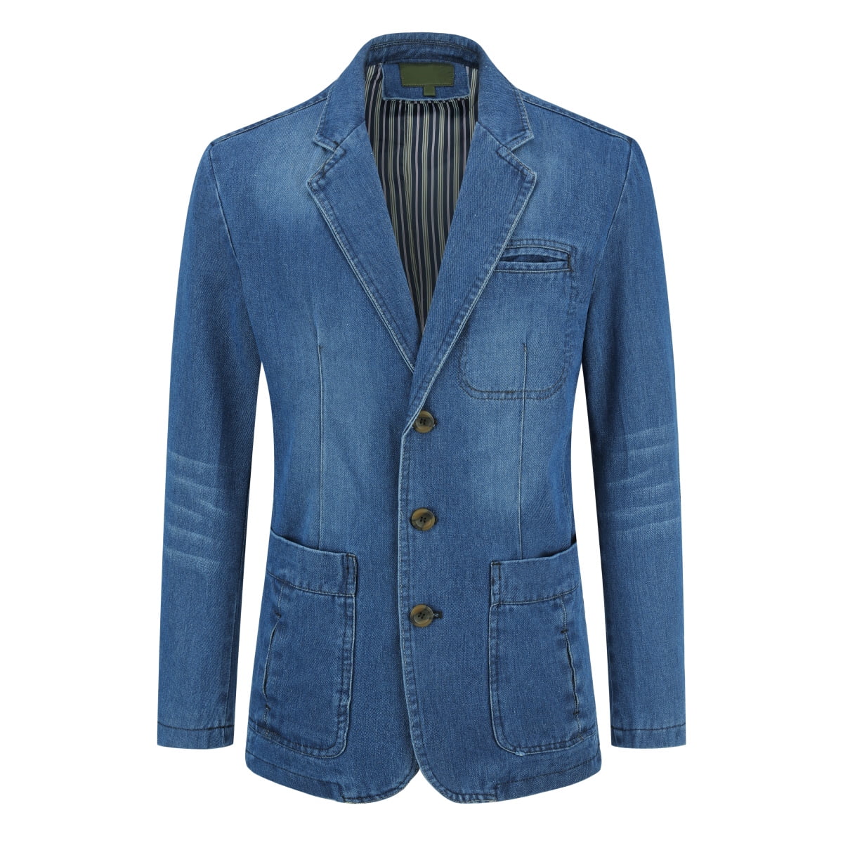 Cloudstyle Men's Multi-Pocket Denim Casual Blazer - Walmart.com