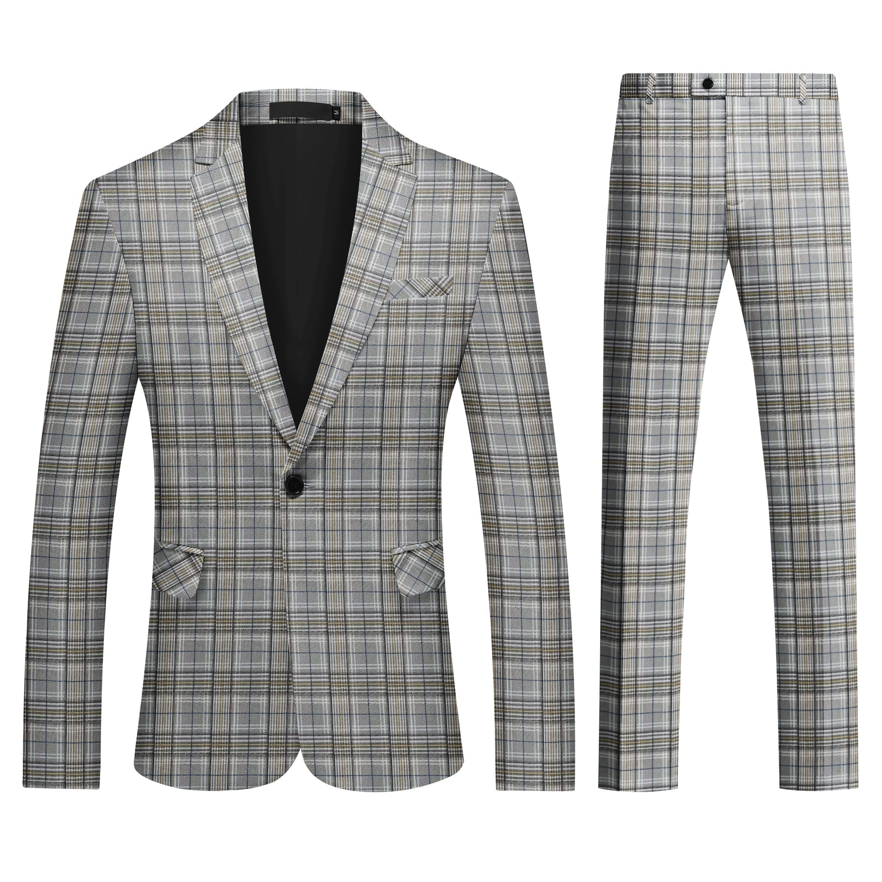 Cloudstyle Men's Printed Notched Lapel Single-Breasted One-Button Back ...
