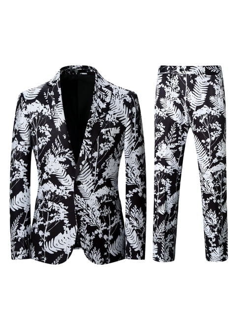 VINCI Men's White Banded Collar 5-Button Classic-Fit Tuxedo Suit - NEW ...