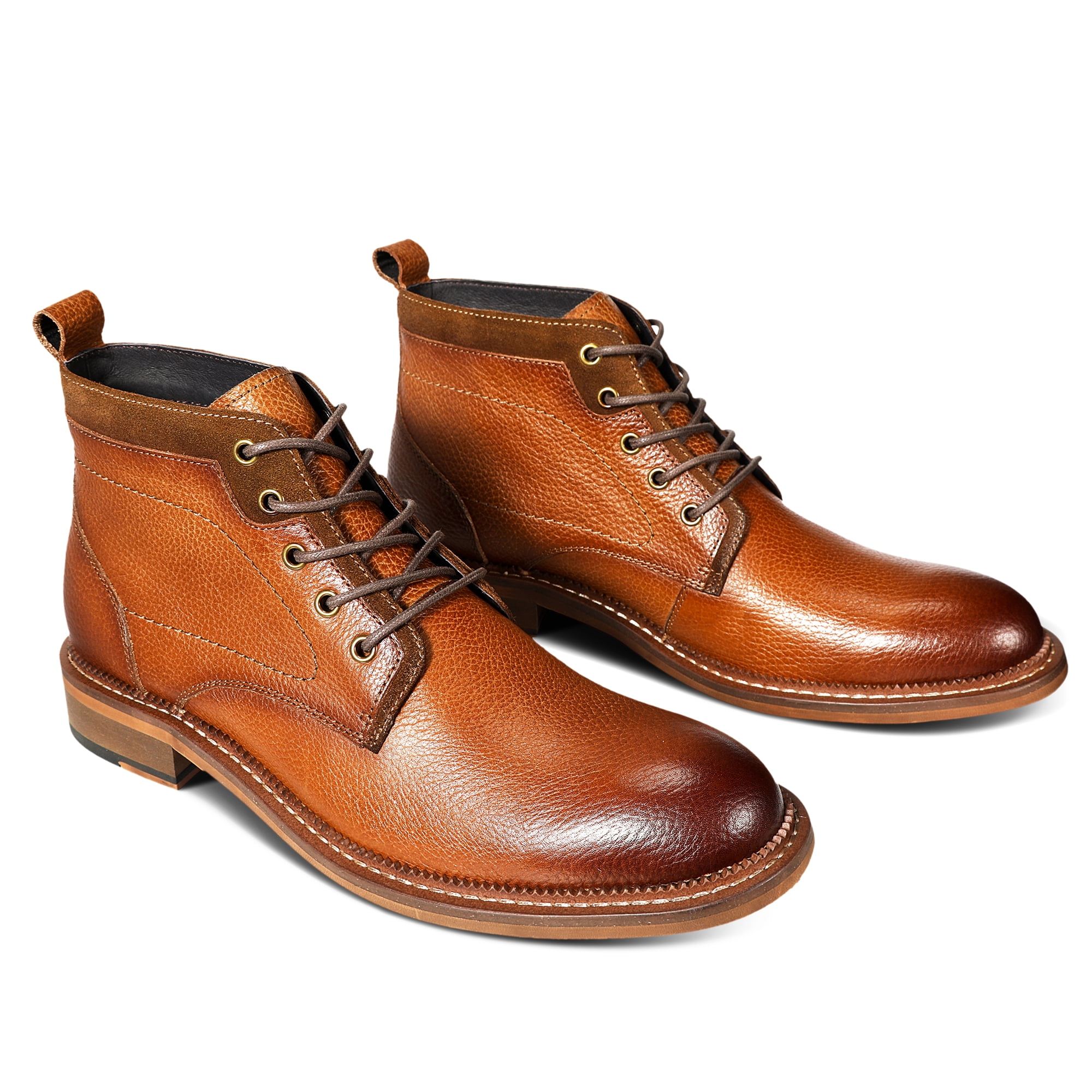 Cloudstyle Men's Round Toe Chukka Boots, Full-Grain Leather Business ...