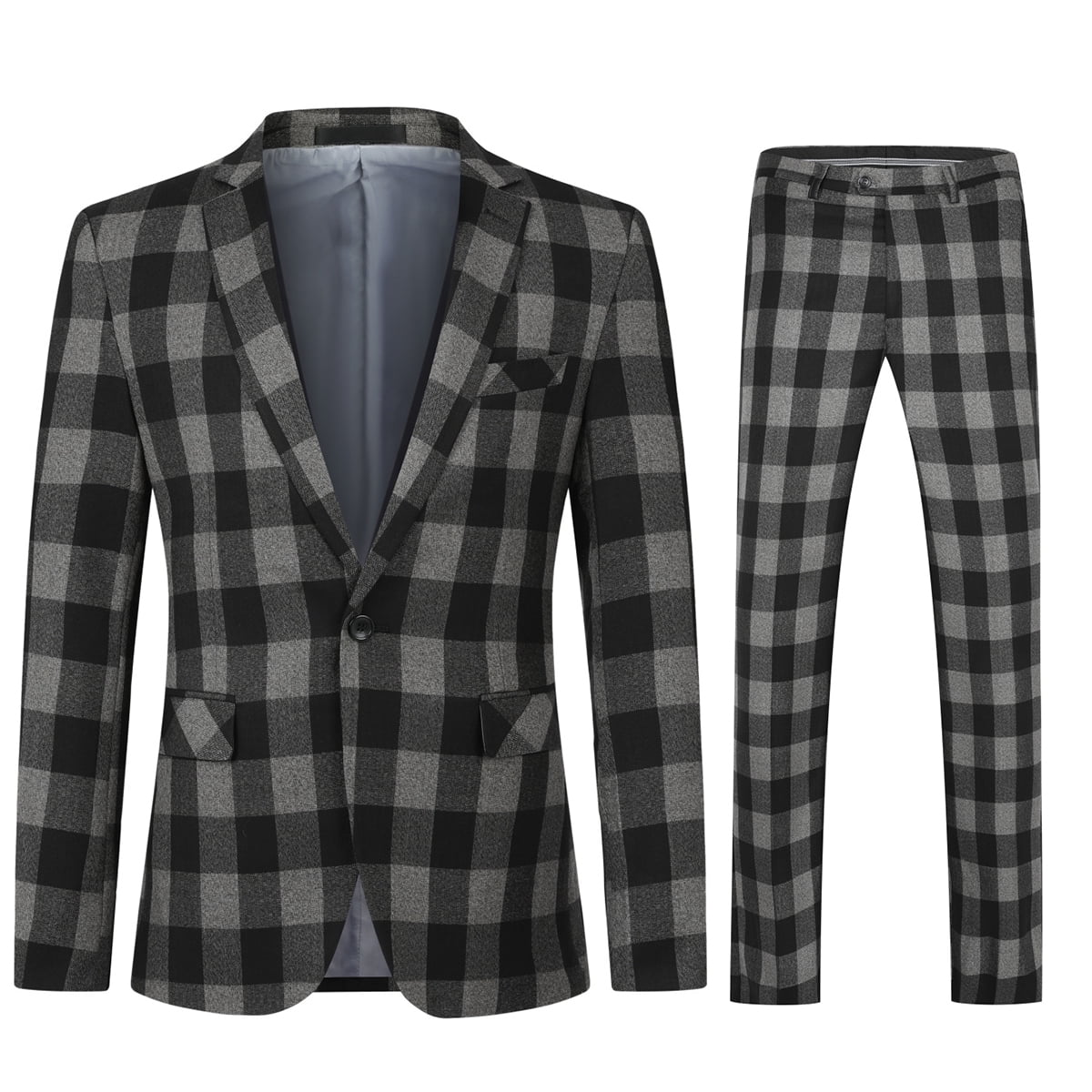 Cloudstyle Men's Slim Fit Single-Breasted Notch Lapel Blazer & Trousers ...