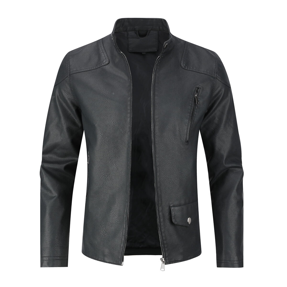 Cloudstyle Men's Smooth Leather Moto Jacket - Walmart.com