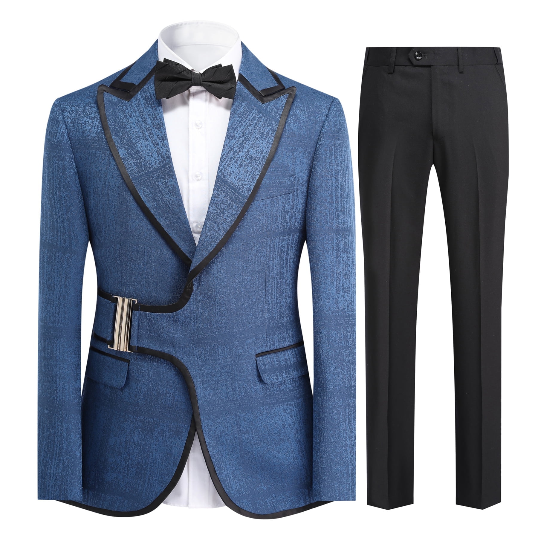 Cloudstyle Men's Solid Color Notch Lapel Double Vent Suit Set - Walmart.com
