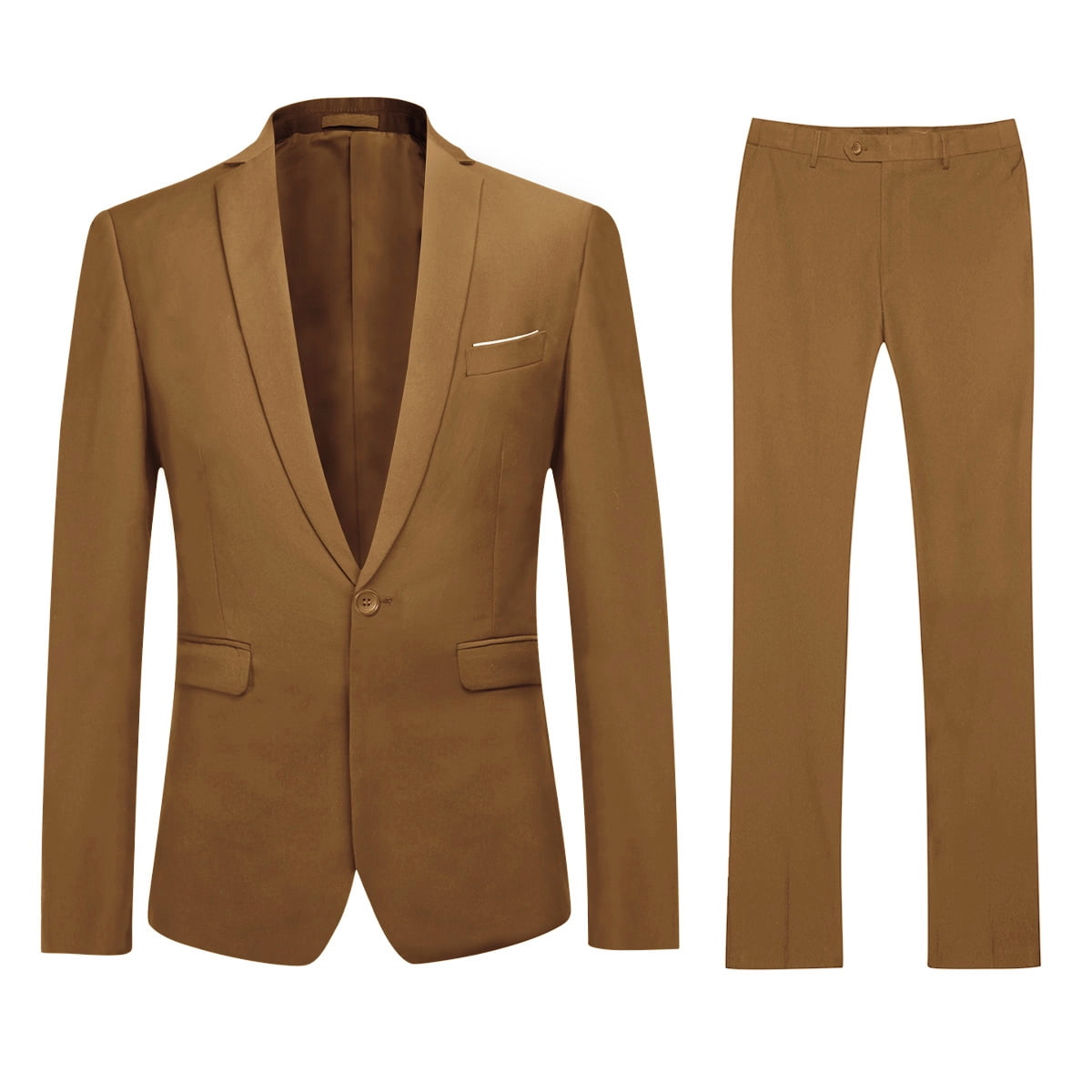 Cloudstyle Men's Solid Color Single-Breasted One-Button Suit Set ...