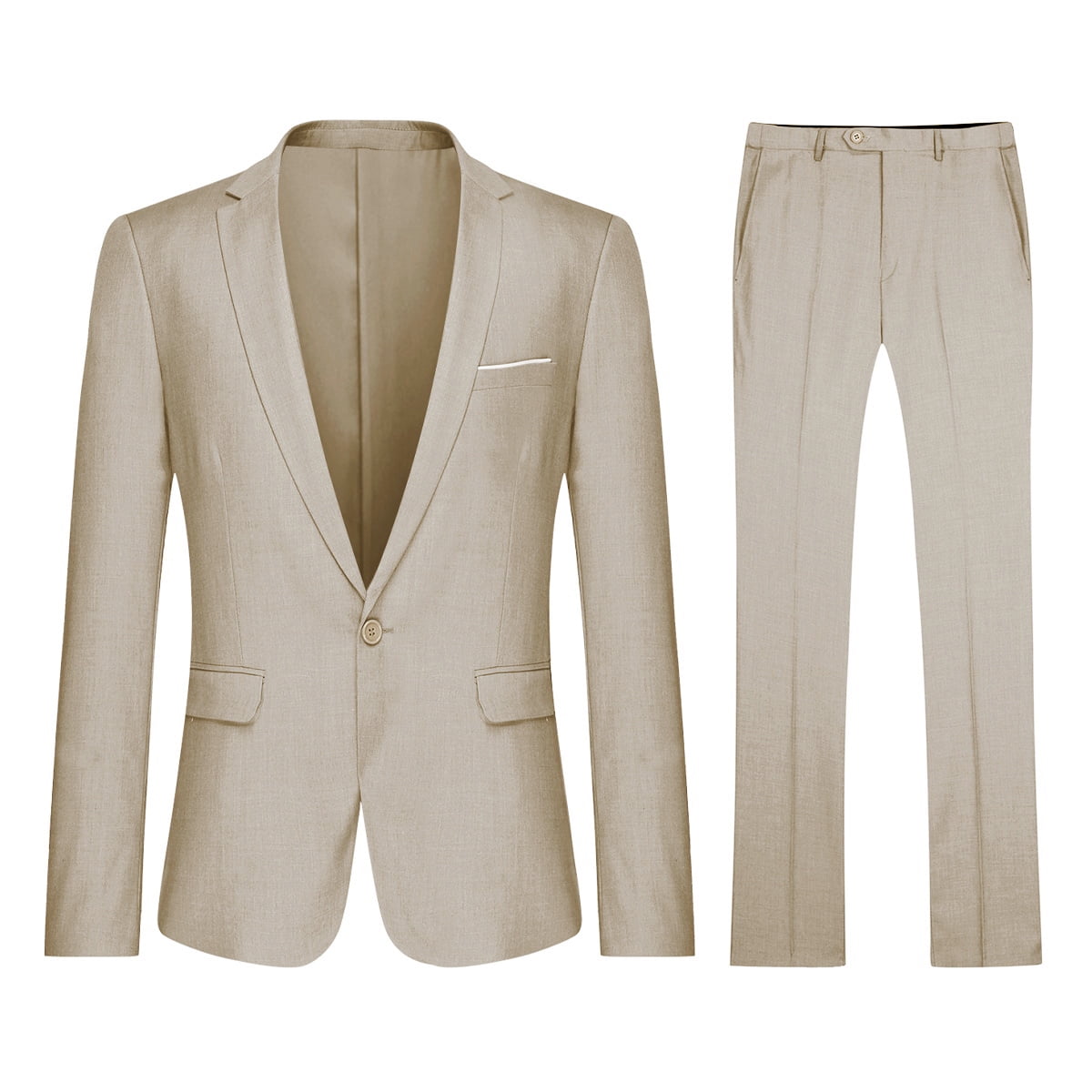 Cloudstyle Men's Solid Color Single-Breasted One-Button Suit Set ...