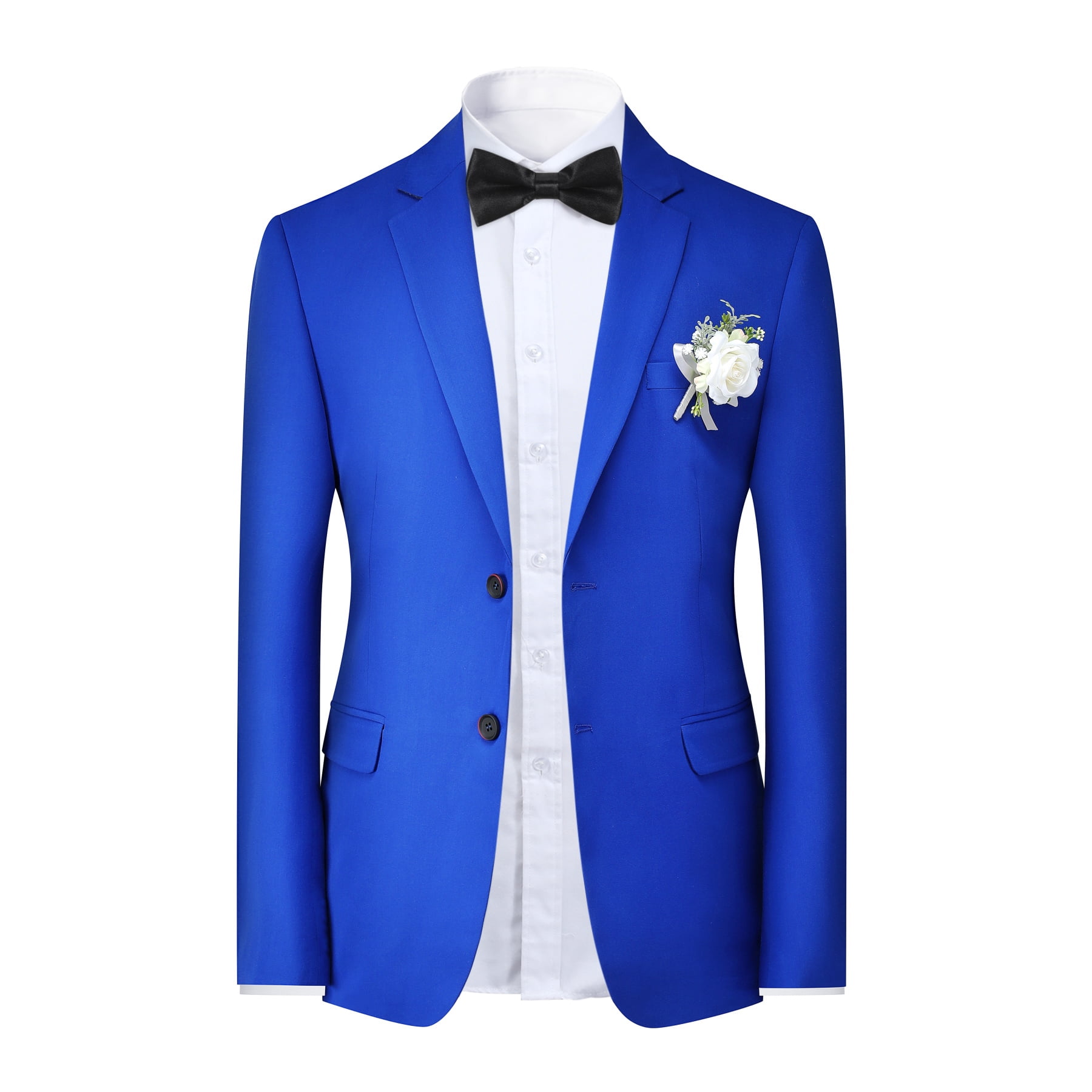 Cloudstyle Men's Solid Color Single-Breasted Split Back Suit with Tie ...
