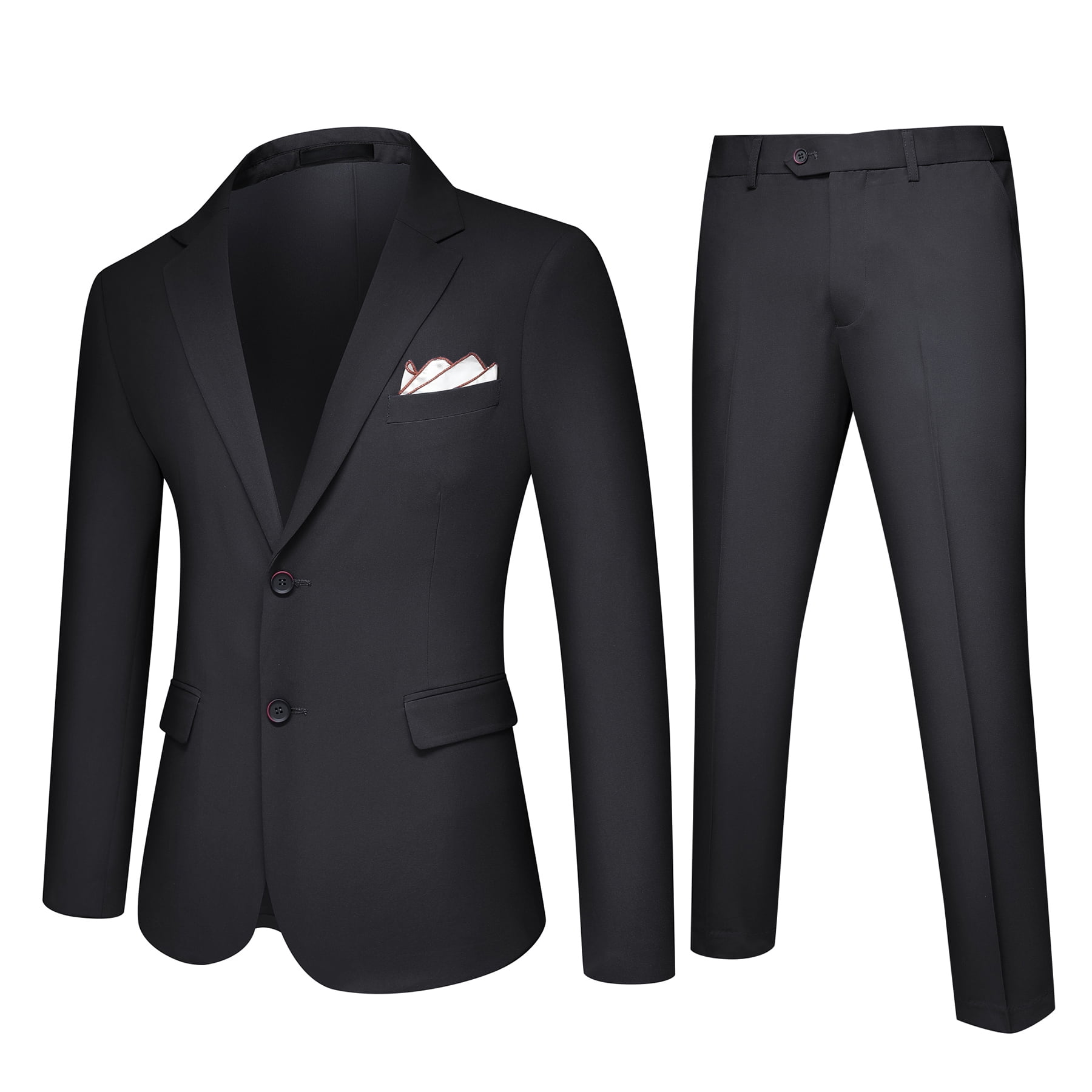 Cloudstyle Men's Solid Color Single-Breasted Split Suit - Walmart.com
