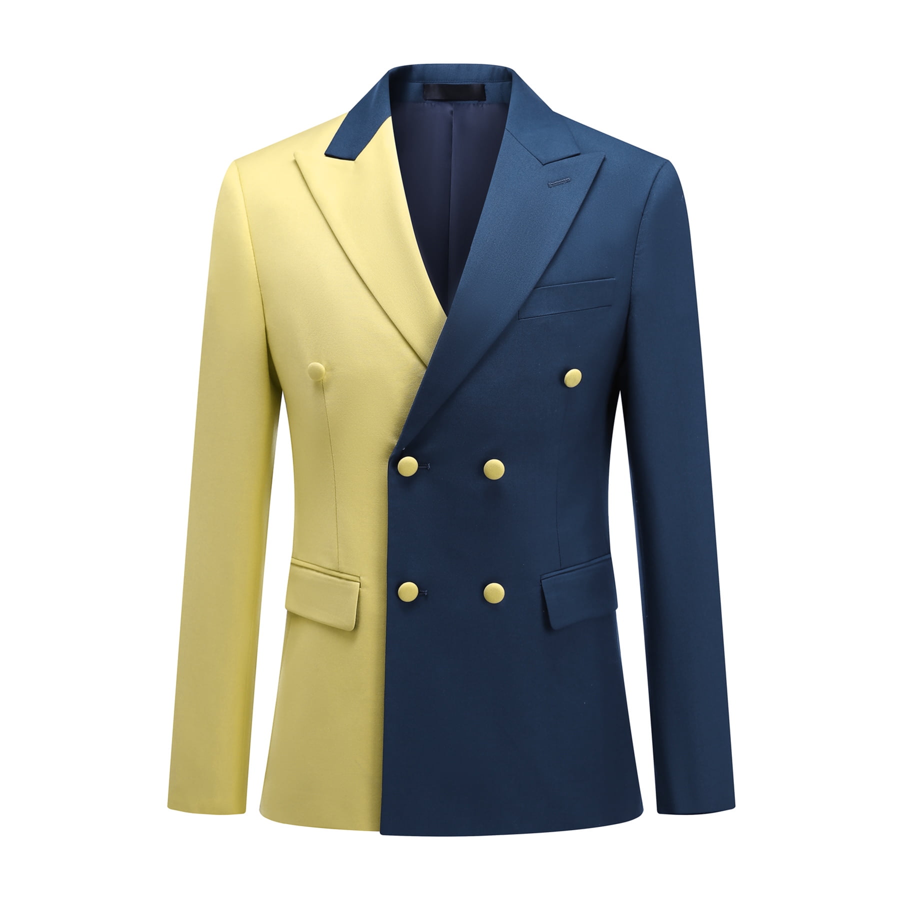 Cloudstyle Men's Two-Tone Peaked Lapel Double-Breasted Blazer - Slim ...