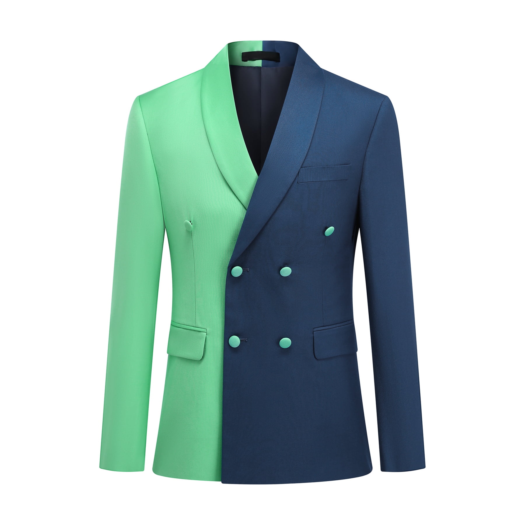 Cloudstyle Men's Two-Tone Shawl Collar Double-Breasted Blazer - Slim ...