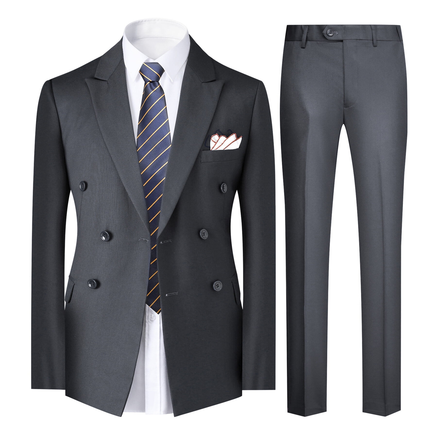 Cloudstyle Men's Two-button Double-breasted Suit Two-piece Set ...