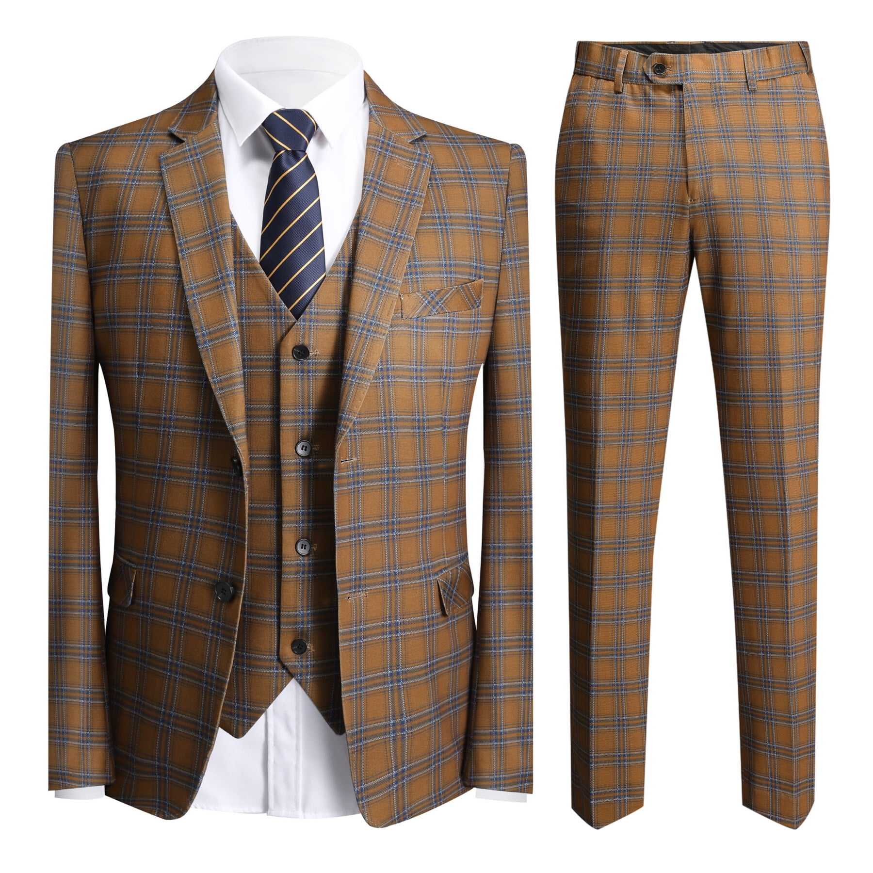 Cloudstyle Men's Two-button Single-breasted Suit Three-piece Set ...