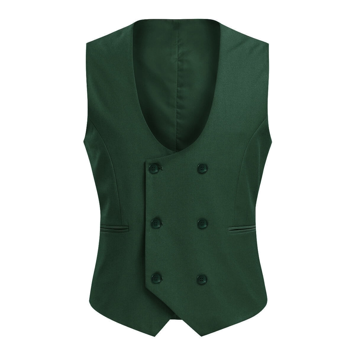 Cloudstyle Men's U-neck Double-Breasted Solid Color Casual Vest ...