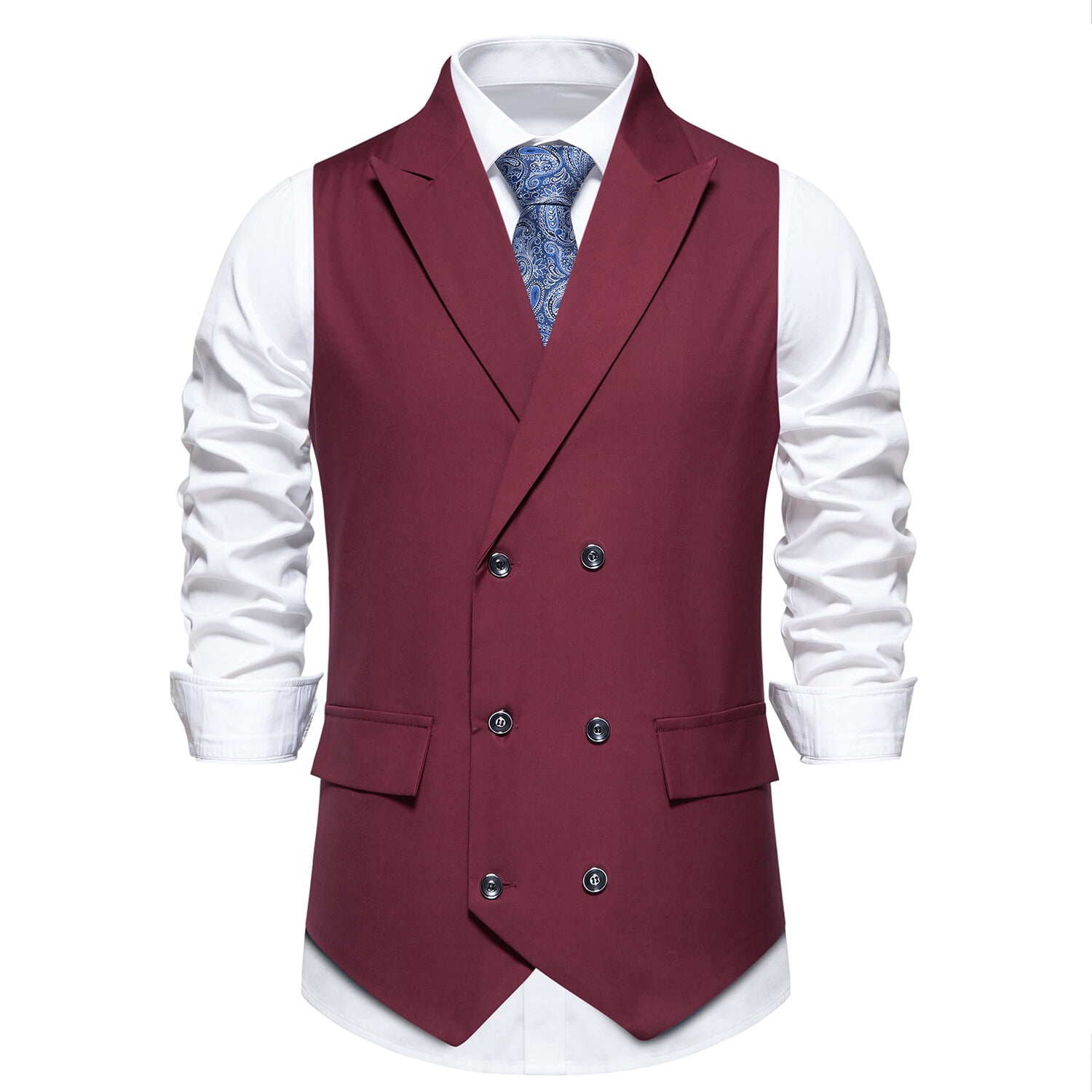 Cloudstyle Men's Vest with Notched Lapel Double-breasted Closure ...