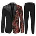 Cloudstyle Mens Stylish Dinner 2-Piece Suit Slim Fit Sequin Suit Jacket ...