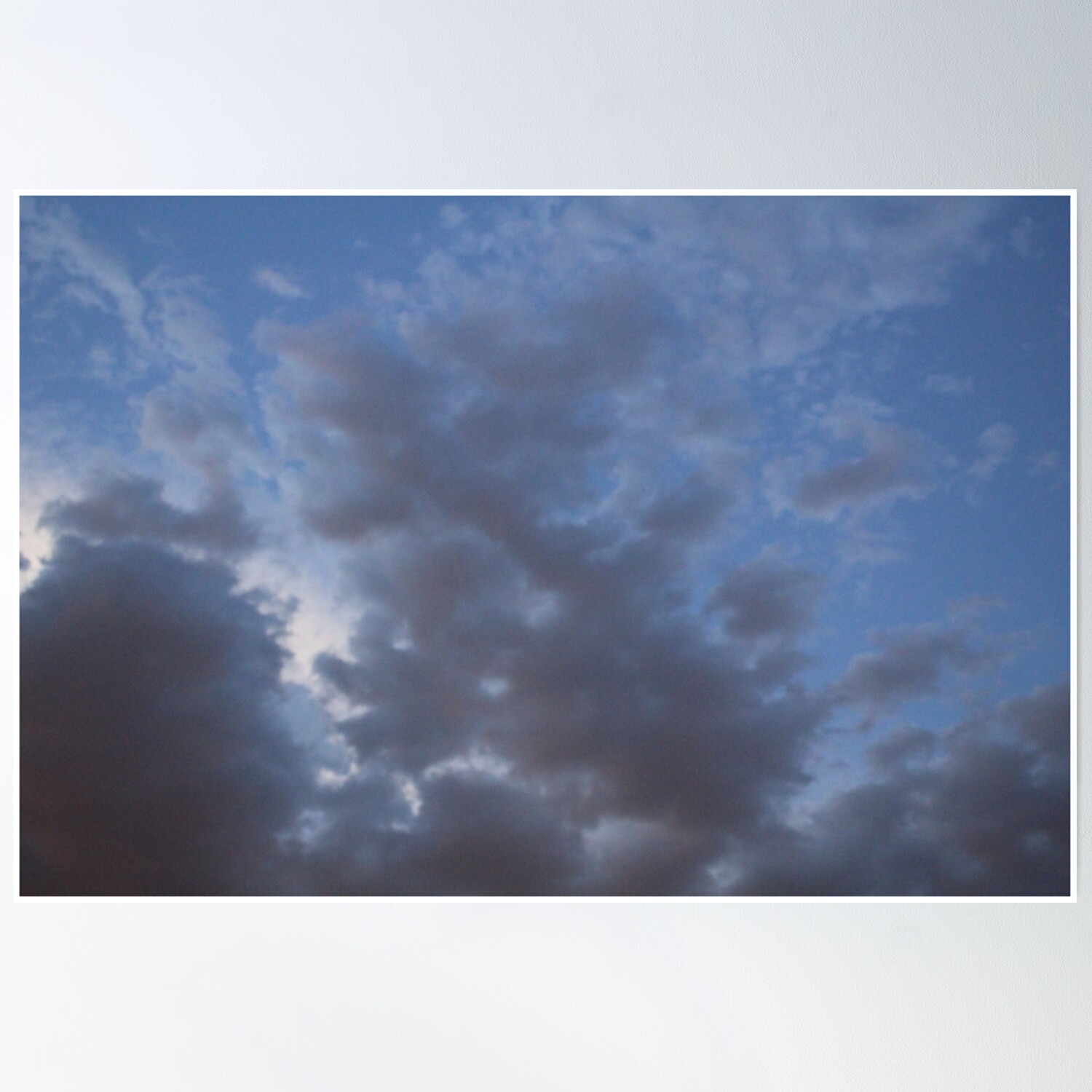 Cloudy Blue Sky Poster Wall Art, Modern Wall Decor, 12x18 UNFRAMED ...