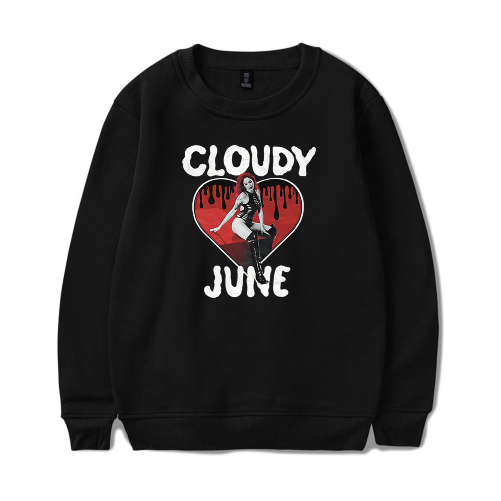 Cloudy June Heart Sweatshirt Long-Sleeved Pullover Fashion Streetwear ...